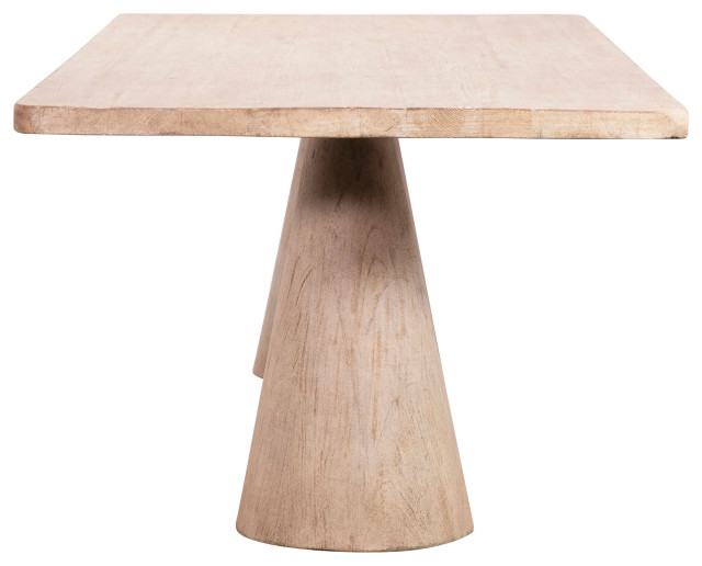 Hayes 108" Rectangular Reclaimed Pine Double Cone Trestle Base Dining ...