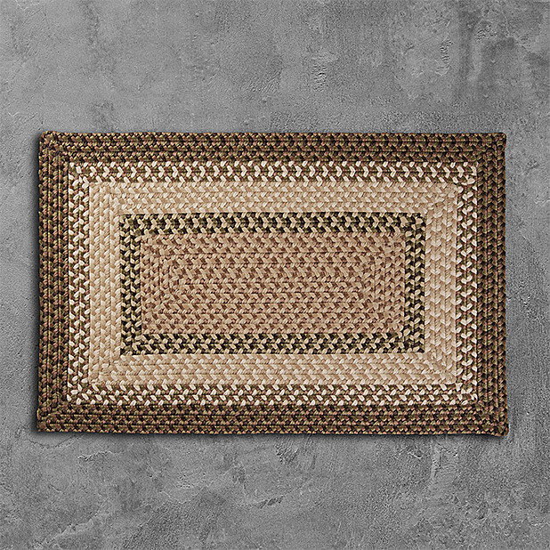 Tiburon Spruce Green 3' Square, Square, Braided Rug - Farmhouse ...