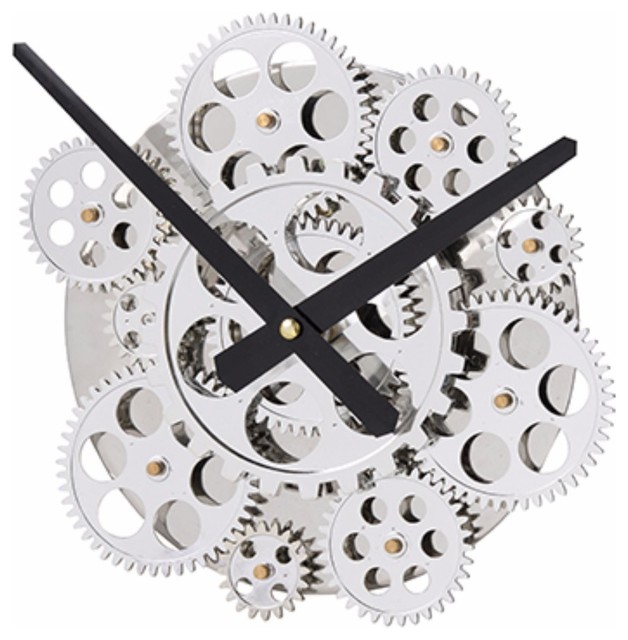 BM145837 Quirky Wall Clock, Black and Silver - Industrial - Wall Clocks ...