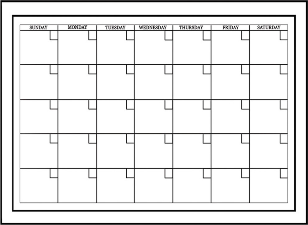 Whiteboard Monthly Calendar Decal - Contemporary - Bulletin Boards And ...