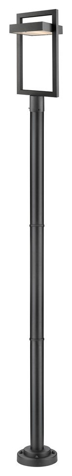 12W 1 LED Outdoor Post Mount Lantern in Contemporary Style - 10.5 ...