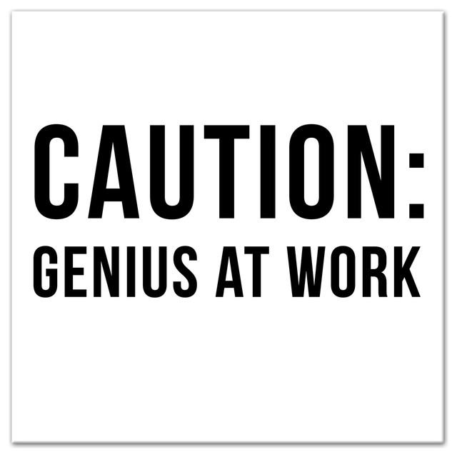 Caution: Genius At Work 12x12 Canvas Wall Art - Contemporary - Prints ...