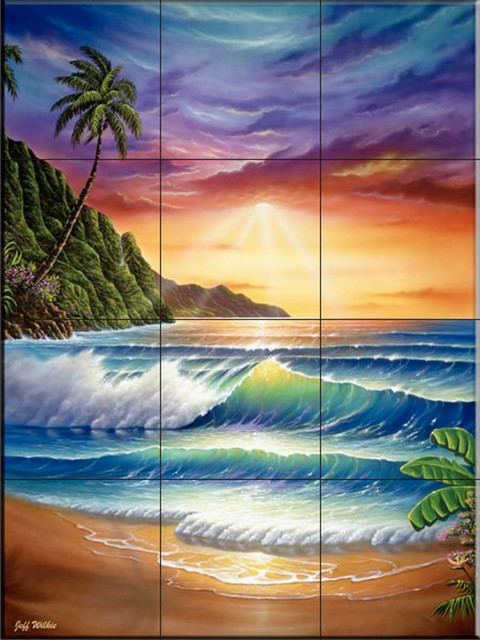 Tile Mural, Colors Of Paradise by Jeff Wilkie, 24" x 30" (20 Tiles ...