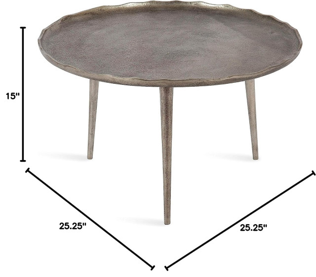 Contemporary Coffee Table, Angled Sleek Legs With Textured Deckled Top ...