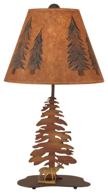 Coast Lamp Rustic Living Iron Bear With Pine Trees Lamp, Sienna ...