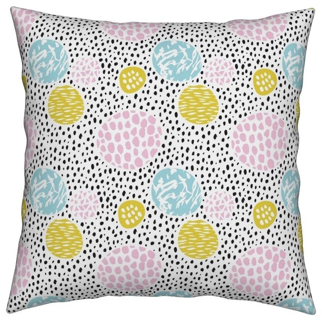 Confetti Scandinavian Memphis Dots Circles Throw Pillow - Contemporary ...