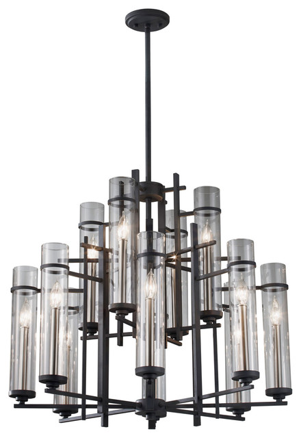 Murray Feiss Ethan 12 Light Chandelier F2629/8+4AF/BS - Craftsman ...