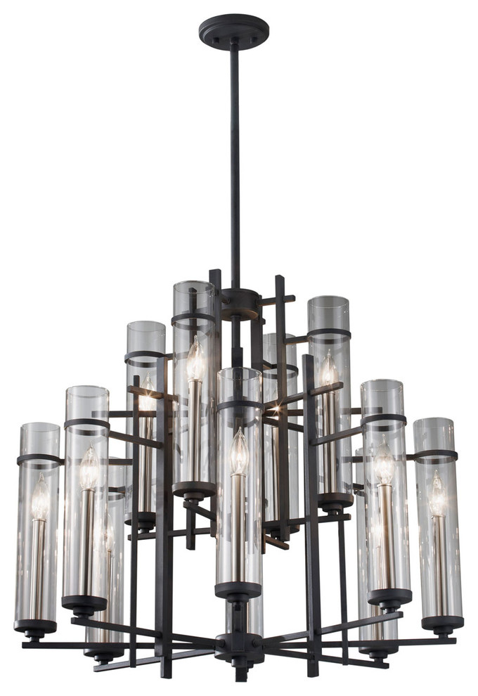 Murray Feiss Ethan 12 Light Chandelier F2629/8+4AF/BS - Craftsman ...