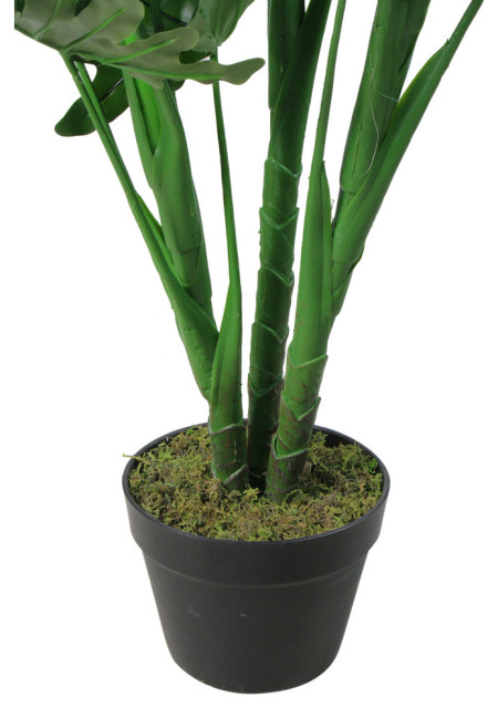 50" Green Large Artificial Philodendron Selloum Potted Plant ...