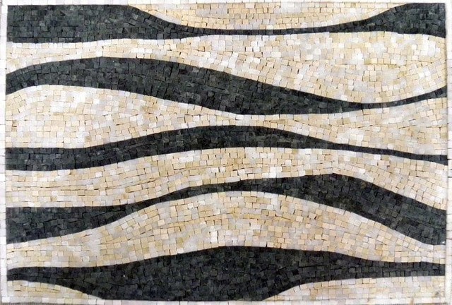 The Zebra Stripes Mosaictile Patterns, 47" x 31" - Contemporary - Tile ...