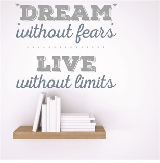 Vinyl Decal, Dream Without Fears Live Without Limits Life, 20x20 ...