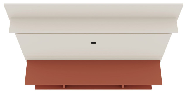 Tribeca 63 Floating Entertainment Center, Off White and Terra Orange ...