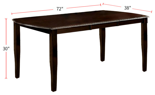Dark Cherry Dining Table With Expandable Leaf, Standard Height ...