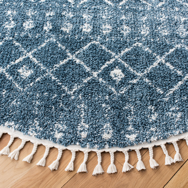 Safavieh Berber Fringe Shag Bfg519M Moroccan, Shag Rug, Blue and Ivory ...