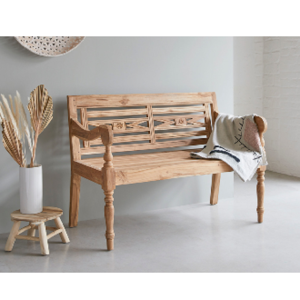 Solid Teak Contemporary Bench | Tikamoon Marceau - Traditional - Accent ...