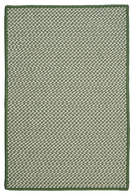 Outdoor Houndstooth Tweed Rug, Leaf Green, 3'x5', 3'x5' - Scandinavian ...