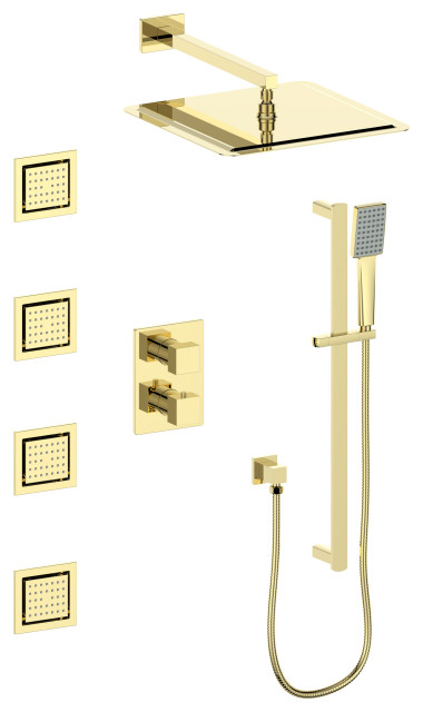 ZLINE Shower System, Polished Gold, CBY-SHS-T3-PG - Contemporary ...