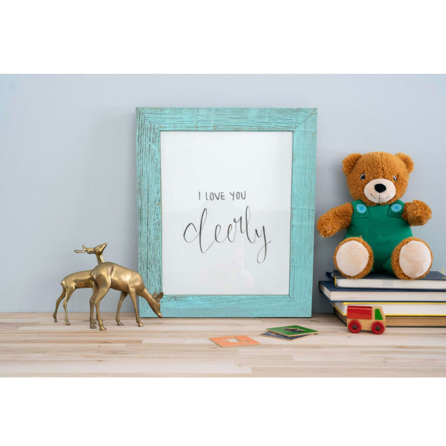 20" X 24" Rustic Farmhouse Light Aqua Blue Wood Frame - Farmhouse ...