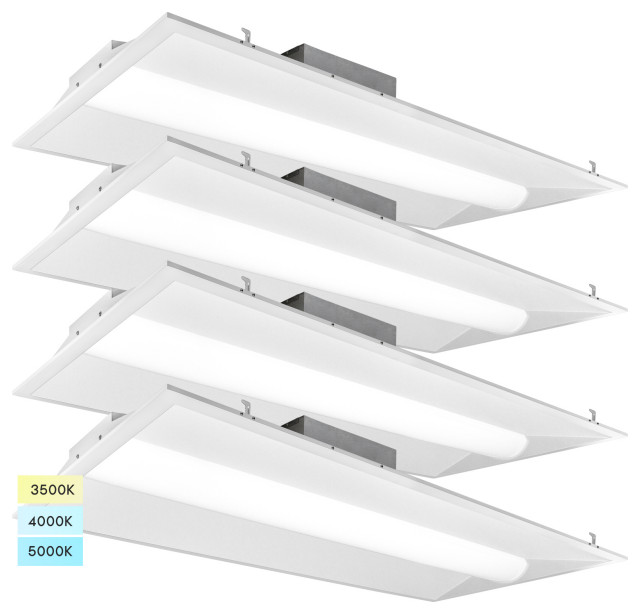 2x4 Center Basket LED Troffer Panel 3 Color Options Dimmable Damp Rated ...