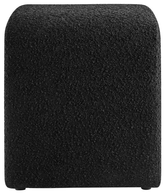 Simba Boucle Fabric Waterfall Stool - Black - Transitional - Accent And ...