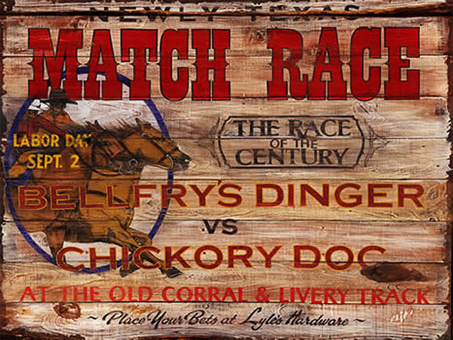 Vintage Horse Race Signs Rustic Western Wooden Sign - Rustic - Novelty ...