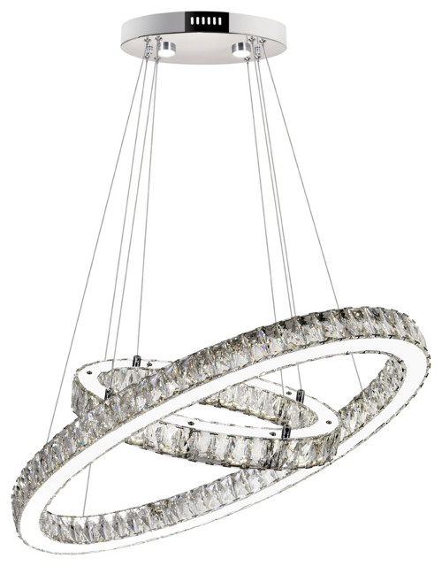 Florence LED Chandelier With Chrome Finish - Contemporary - Chandeliers ...