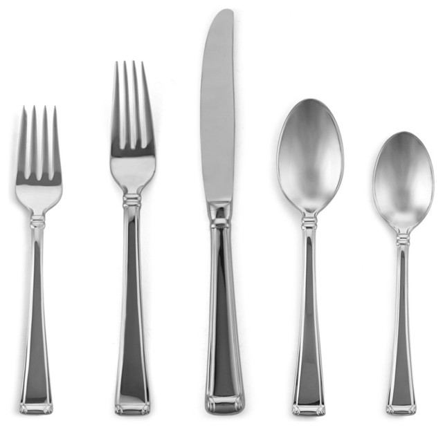 Gorham Column 45Pc Flatware Set - Contemporary - Flatware And ...