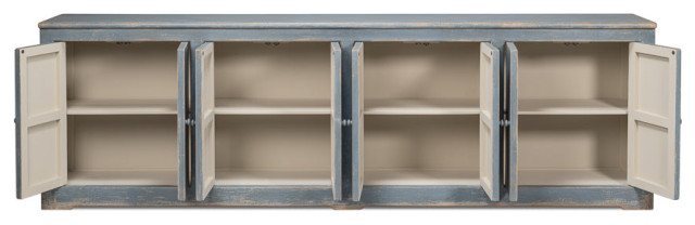 Eight Is Enough Extra Wide Sideboard Blue Gray - Farmhouse - Buffets ...