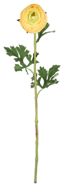 23" Yellow Ranunculus Stem 4/Pk - Traditional - Artificial Flower ...