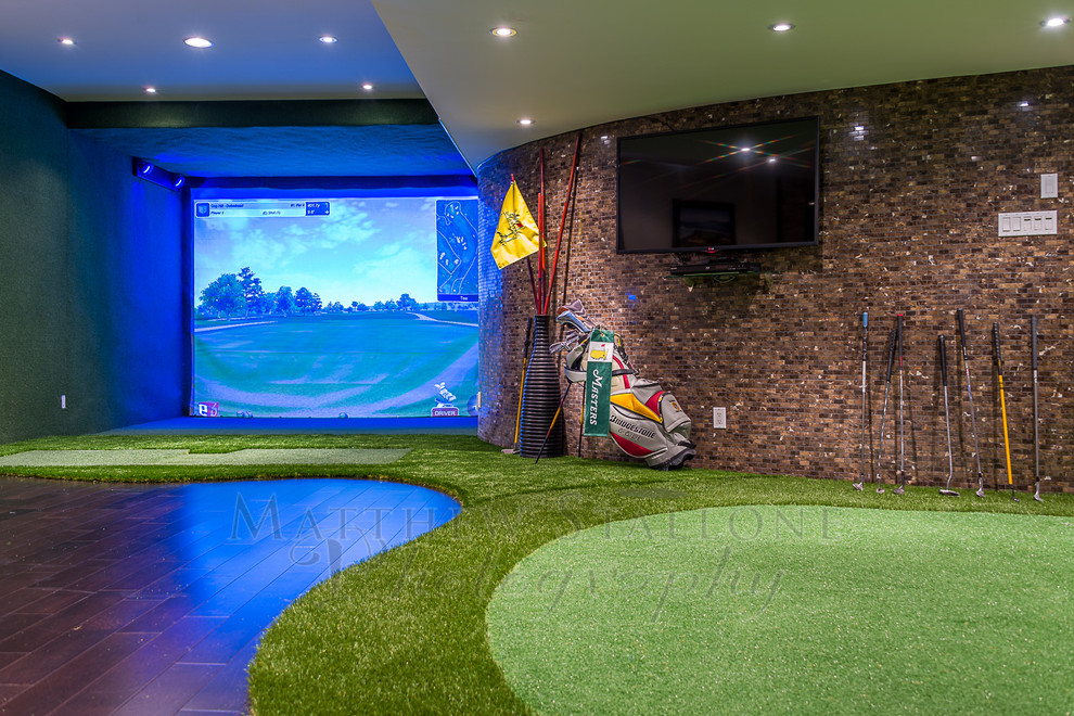 Golf Putting and Simulator Home Basement - Traditional - Toronto - by ...