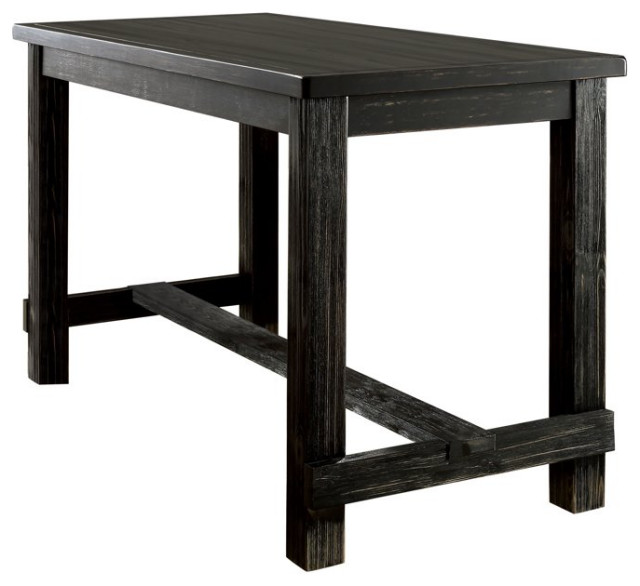 Farmhouse Dining Table, Hardwood Construction & Rectangular Top ...