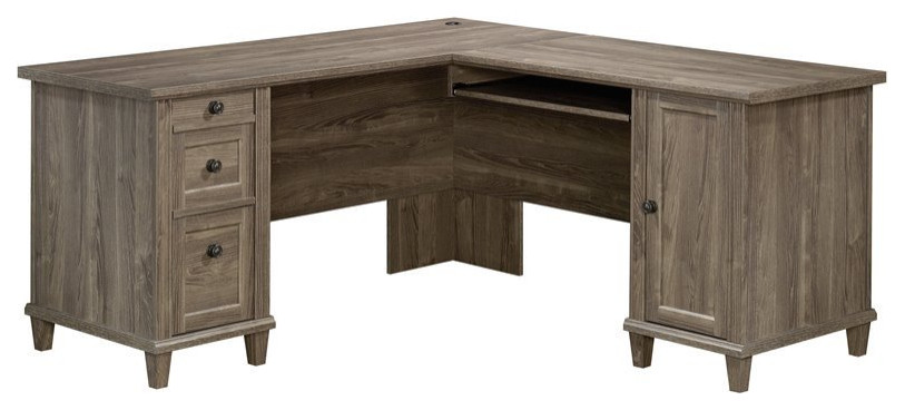 Sauder Hammond Engineered Wood L-Shaped Computer Desk in Emery Oak ...