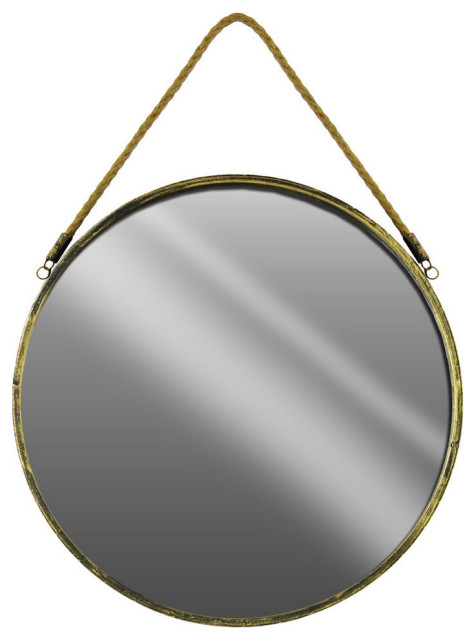 Metal Mirror, Tarnished Gold, Large - Beach Style - Wall Mirrors - by ...