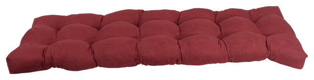 60"x19" Tufted Solid Microsuede Bench Cushion Red - Contemporary - Seat ...