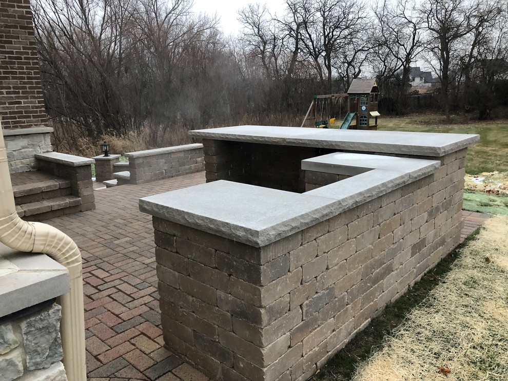 Belgard Patio with Outdoor Kitchen Design in Kildeer, IL - Traditional ...