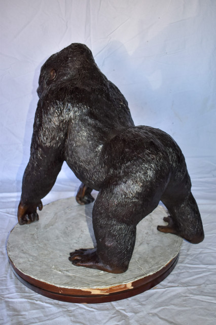 Gorilla Standing on Four Detailed Impressive Bronze Statue 20" x 17" x ...