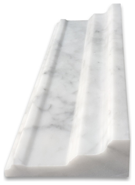 Carrara White Marble Large Cap Crown Square Edge Trim Molding Polished ...