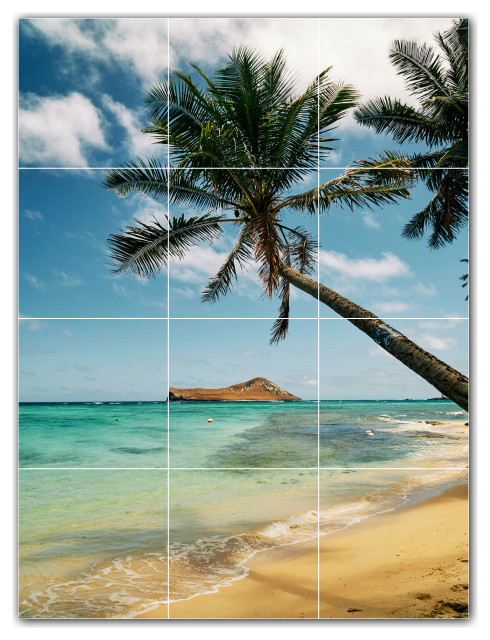 Beach Ceramic Tile Wall Mural HZ500065, 12.75" Wide x 17" High ...
