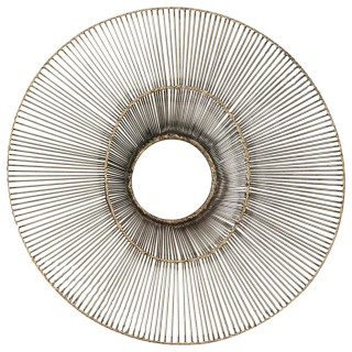 Modern Floating Open Wire Frame Wall Mirror 29" Gold Silver Circles ...