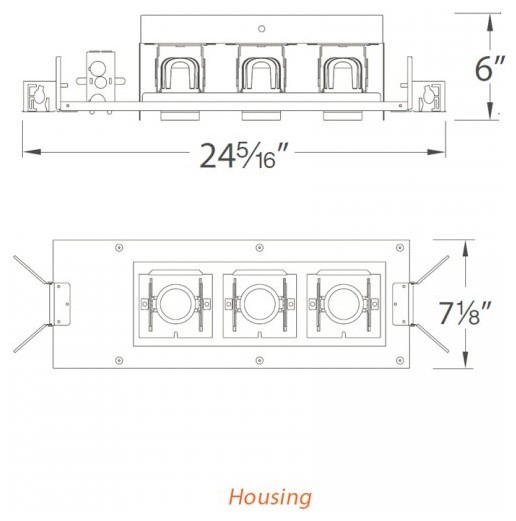 LED Precision Three-Light Non-IC Housing, 3000K 90CRI Flood, Universal ...
