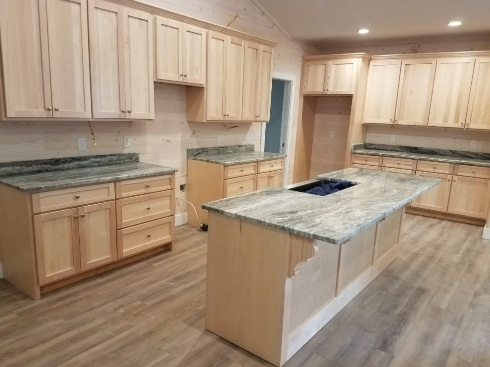 Fantasy Brown Dolomite + Light Wood Cabinets - Craftsman - Kitchen ...