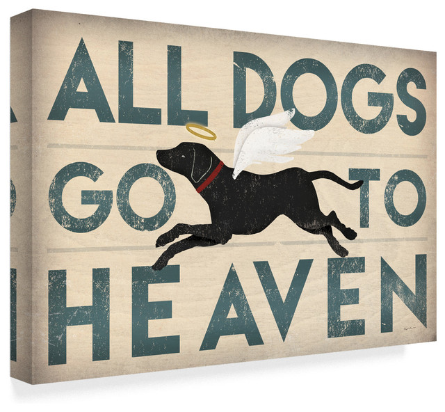 Ryan Fowler 'All Dogs Go To Heaven I' Canvas Art, 12"x19" - Contemporary - Prints And Posters ...