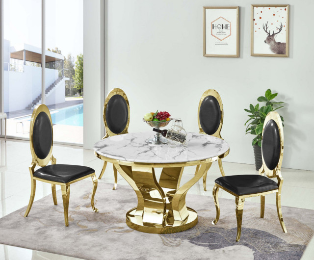 Chesterhill Round Dining Table Gold - Contemporary - Dining Tables - by ...