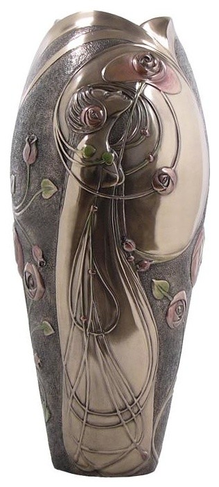 Rose and Lady Vase, Cold Cast Bronze - Traditional - Vases - by ...
