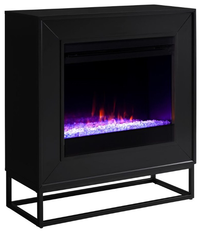 SEI Furniture Frescan Color Changing Electric Fireplace in Black ...