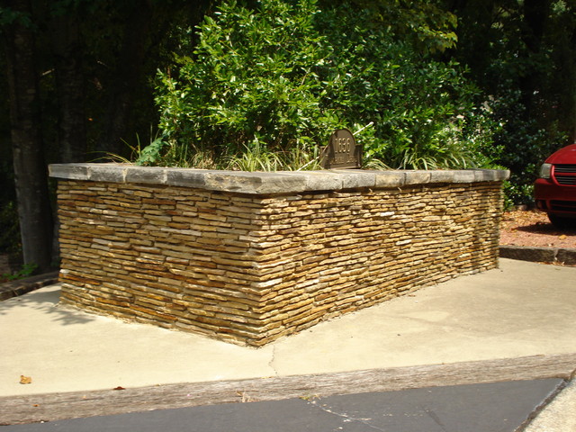 Stacked Stone Planter - Traditional - Landscape - Birmingham - by ...
