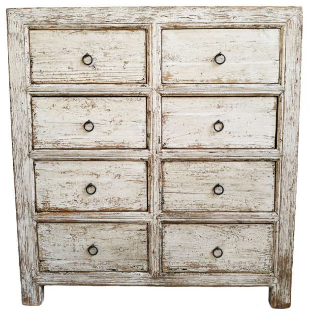 Farmhouse White Wash 8-Drawer Dresser - Farmhouse - Dressers - by ...