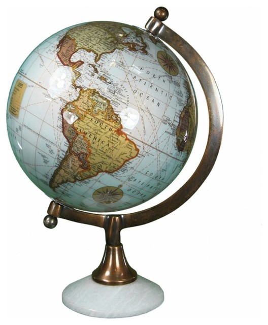 Globe With Marble Base, Multicolor - Contemporary - World Globes - by ...