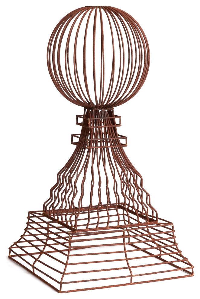 Weathered Metal Wire Orb Garden Structure, 12.75x12.75x25 ...