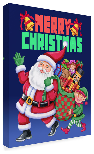 Kimura Designs 'Christmas Santa Elf' Canvas Art, 47"x35" - Contemporary ...